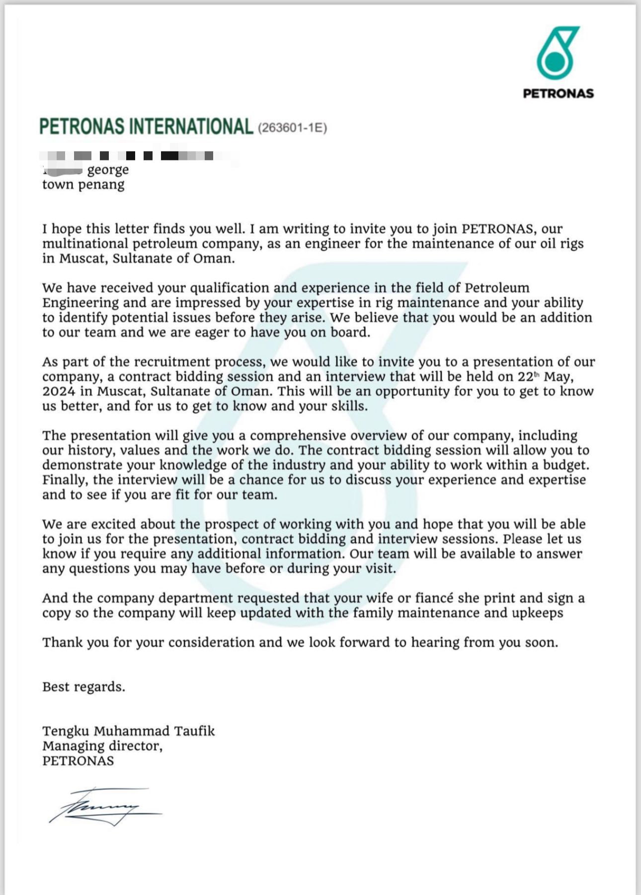 Job Scams | PETRONAS Global